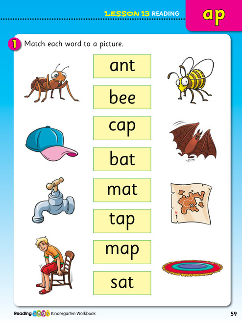 Kindergarten Reading Workbook – 240 Reading Skills for Kindergarteners