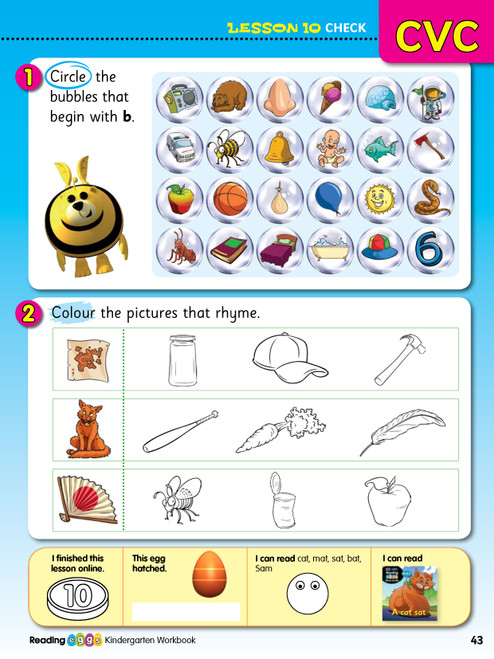 Kindergarten Reading Workbook – 240 Reading Skills for Kindergarteners