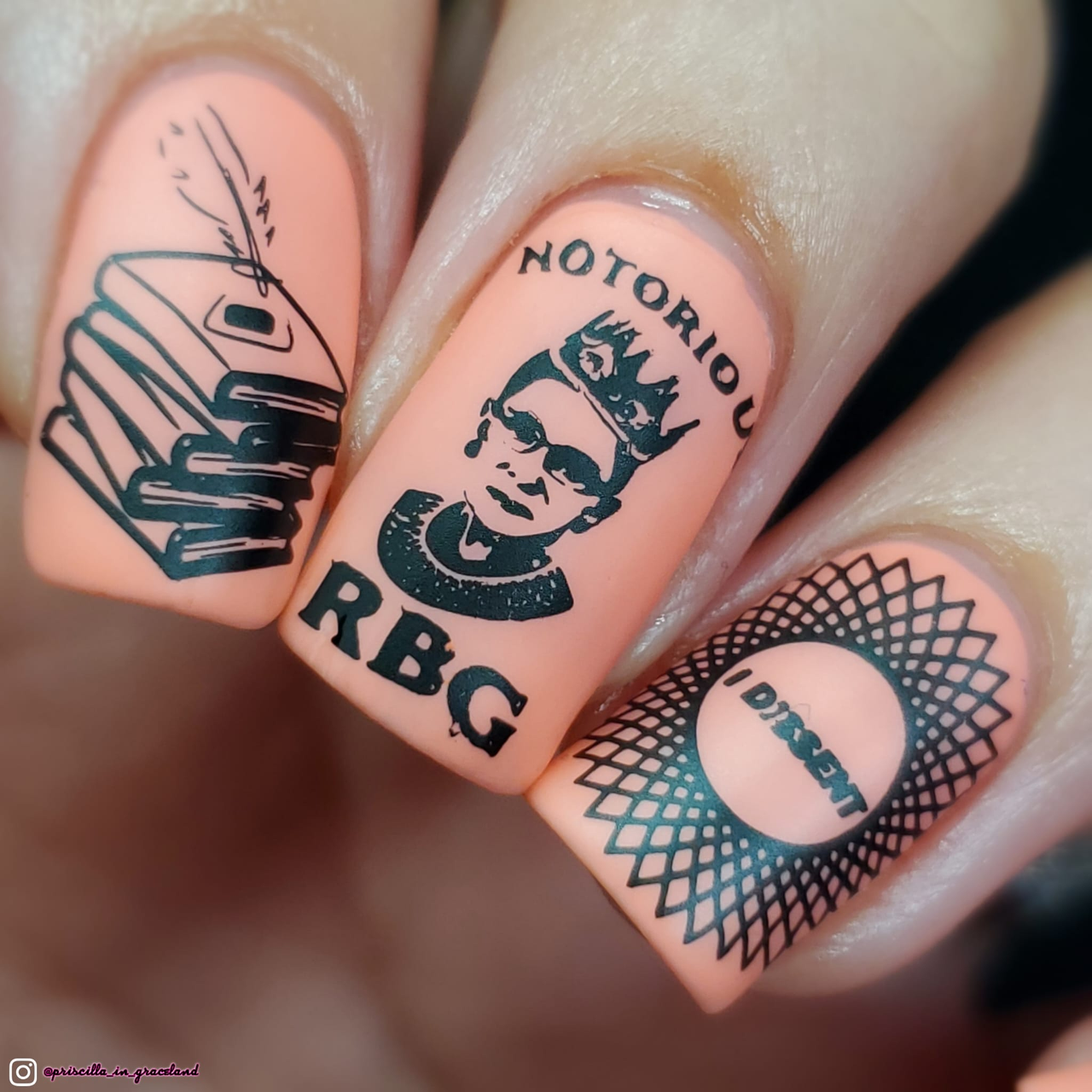 Notorious, RBG Lantern & Wren nail stamp plate, available at www ...