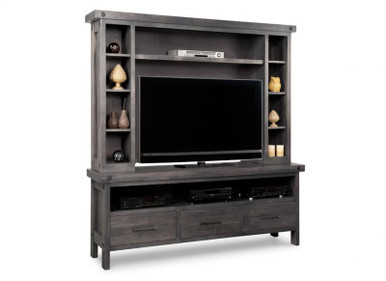 Rafters 72" TV Console with Hutch - Solid Wood Superstore
