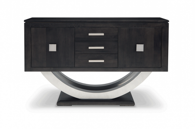 Handstone - Contempo 2 Door/3 Drawer Metal Curve Sideboard - Solid Wood ...
