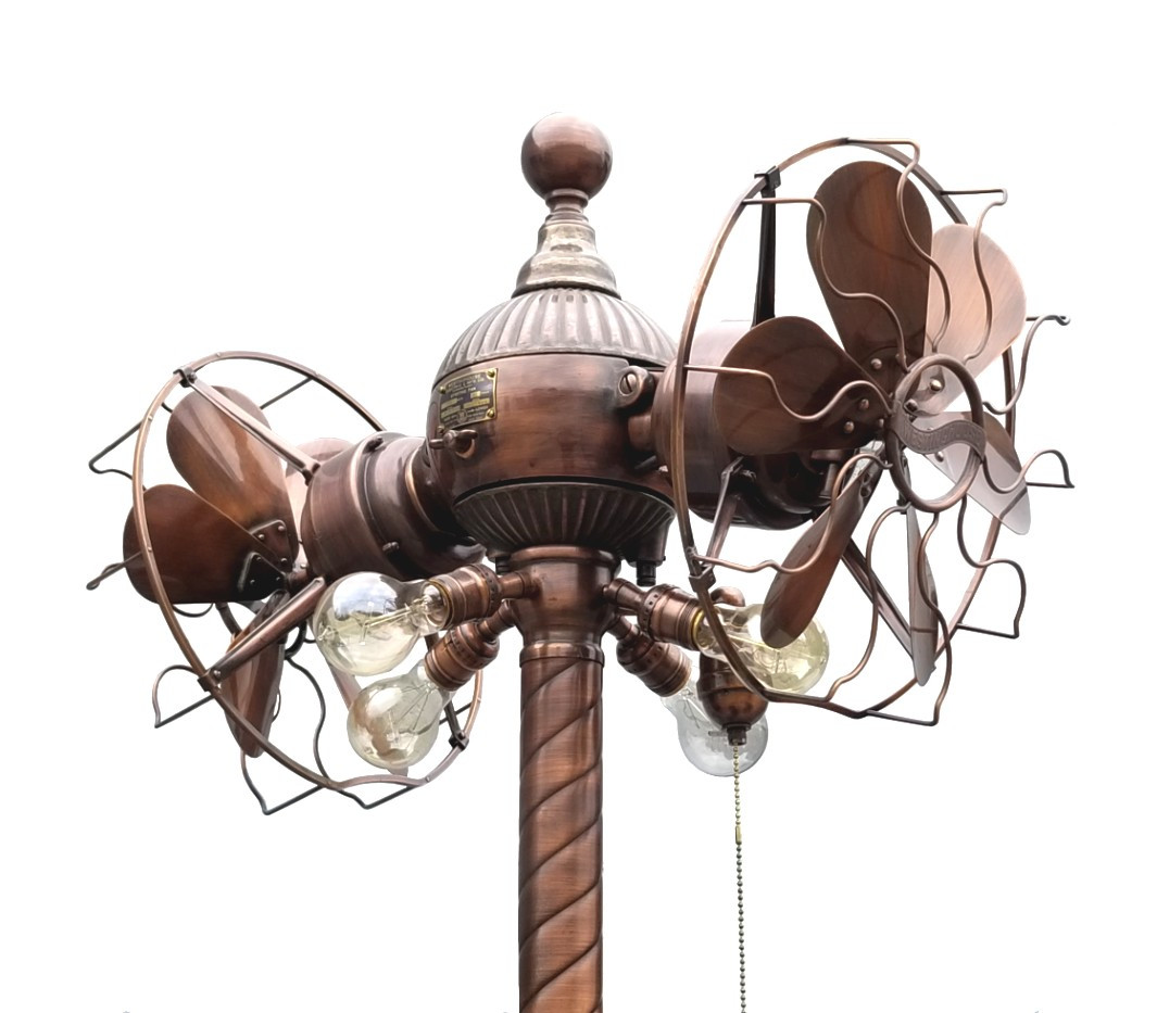 Westinghouse Column Gyro Fan Restored Brushed Copper - Antique Fan ...