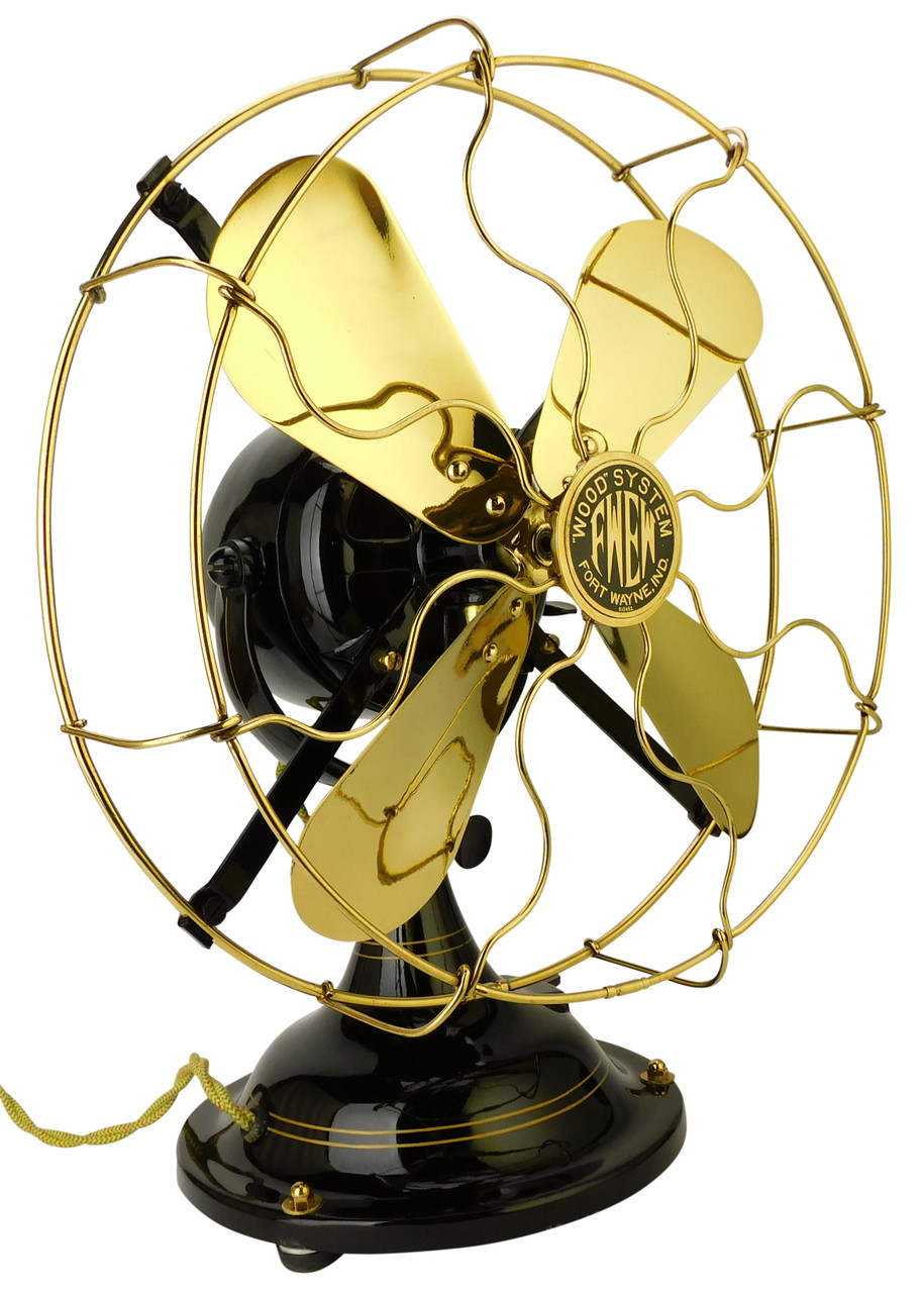 Circa 1910 FWEW 12" Desk Fan Brush Motor Centrifugal Start Switch ...