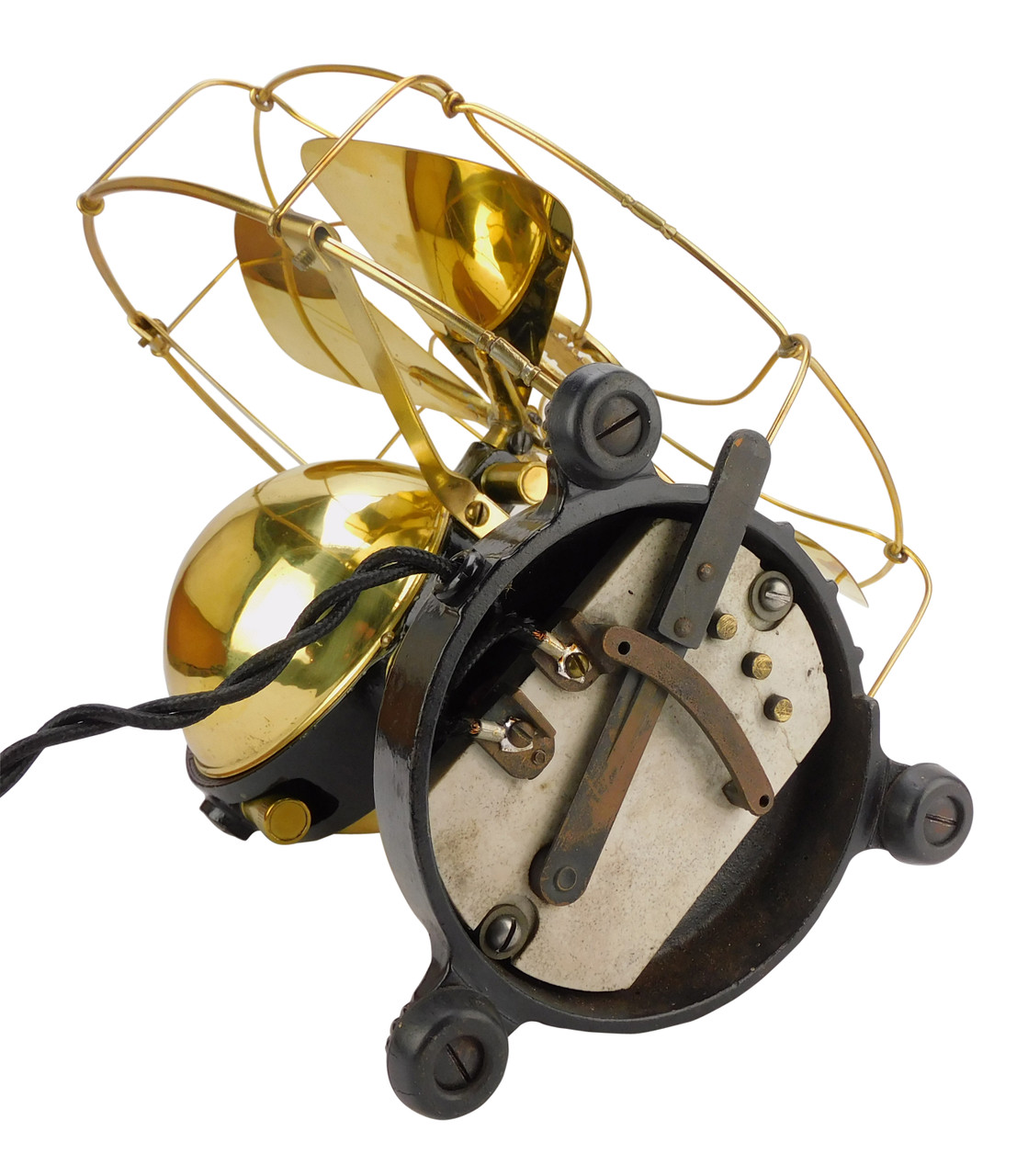 Circa 1903 12" Jandus Ball Motor 32v DC Tab Foot Desk Fan Restored ...