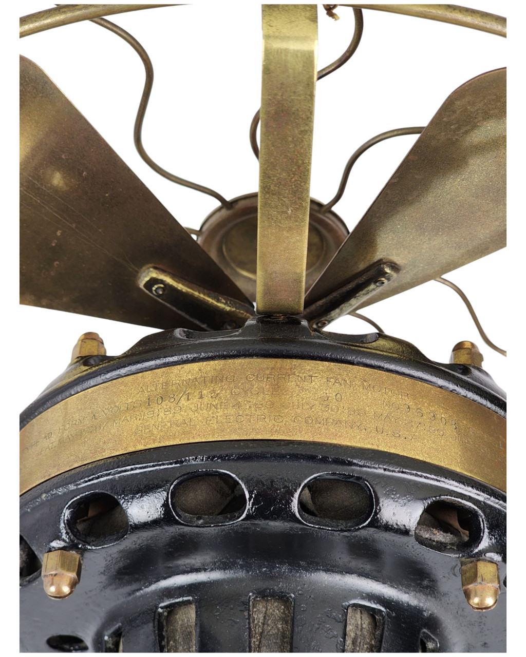 Circa 1901 12" GE Trunnion Mount Pancake - Antique Fan Supply Co