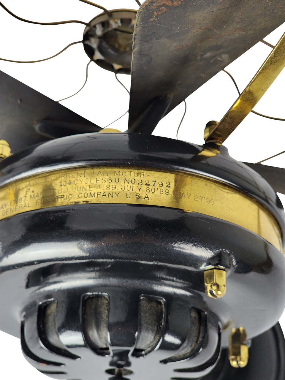 Circa 1899 12" Stick Mount GE Pancake Desk Fan - Antique Fan Supply Co