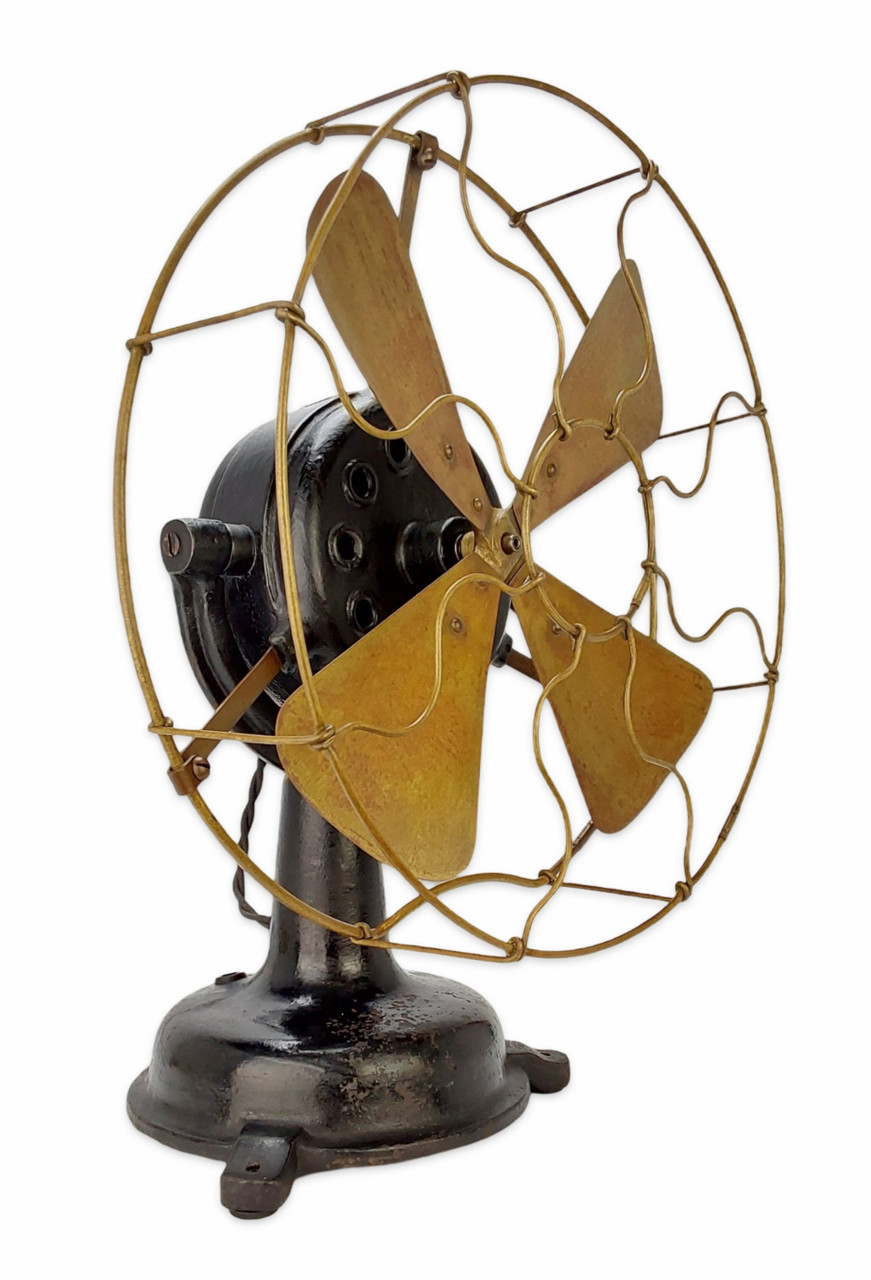 Circa 1912 Original 12" Fidelity Stationary Tab Base Desk Fan - Antique ...