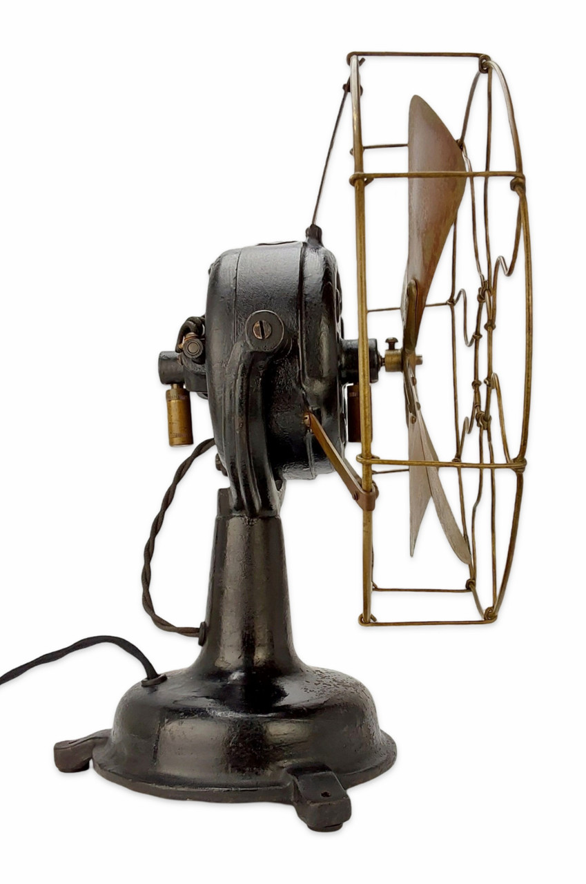 Circa 1912 Original 12" Fidelity Stationary Tab Base Desk Fan - Antique ...