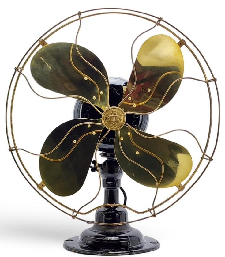 Circa 1912 16" Emerson Type 16648 Lever Oscillating Desk Fan