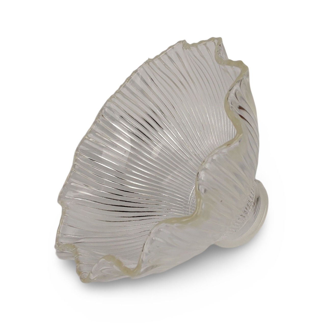 Holophane Style Flowing Simple Ruffle Cubist Cut Neck Glass Shade 2.25 ...