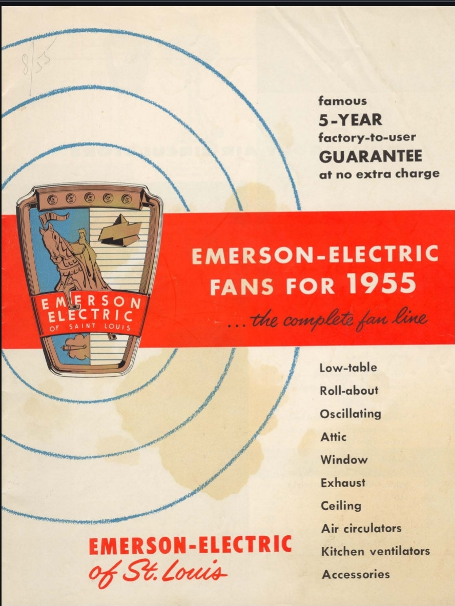 Circa 1955 Emerson Electric 24" Pedestal Fan Circulator
