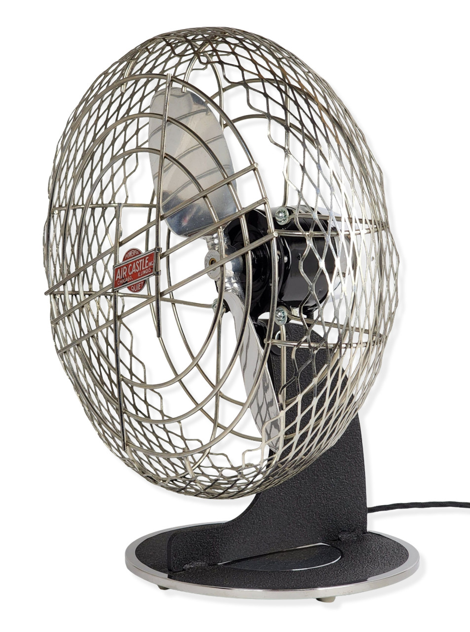 Beautiful 14" 1940's Air Castle Mesh Chrome Cage Desk Fan - Antique Fan ...