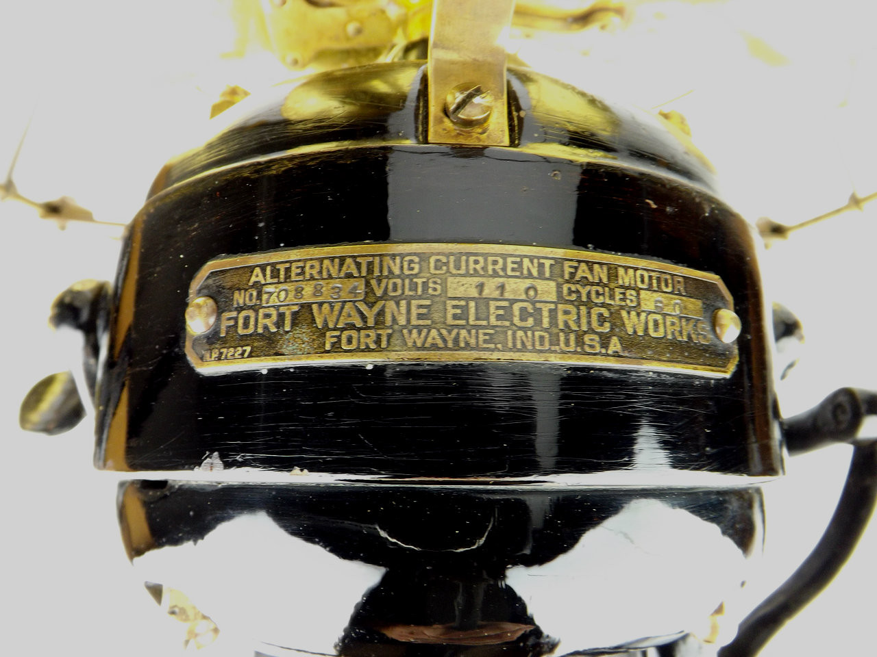 Original RARE 12" FWEW 6 Blade Sidewinder Brass Fan - Antique Fan Supply Co