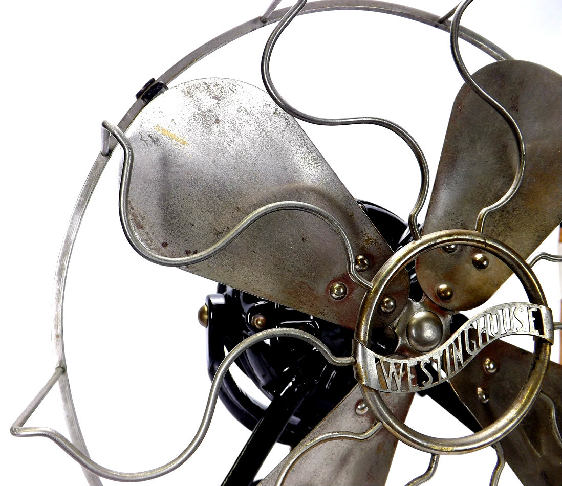 ORIGINAL 12" NICKEL PLATED WESTINGHOUSE TANK FAN - Antique Fan Supply Co