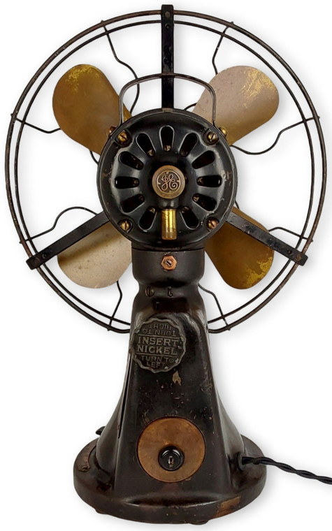 Circa 1920 GE Coin Operated Hotel Taxi Fan Original Finish Serviced and ...