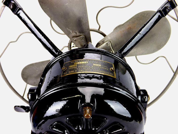 ORIGINAL 12" NICKEL PLATED WESTINGHOUSE TANK FAN - Antique Fan Supply Co