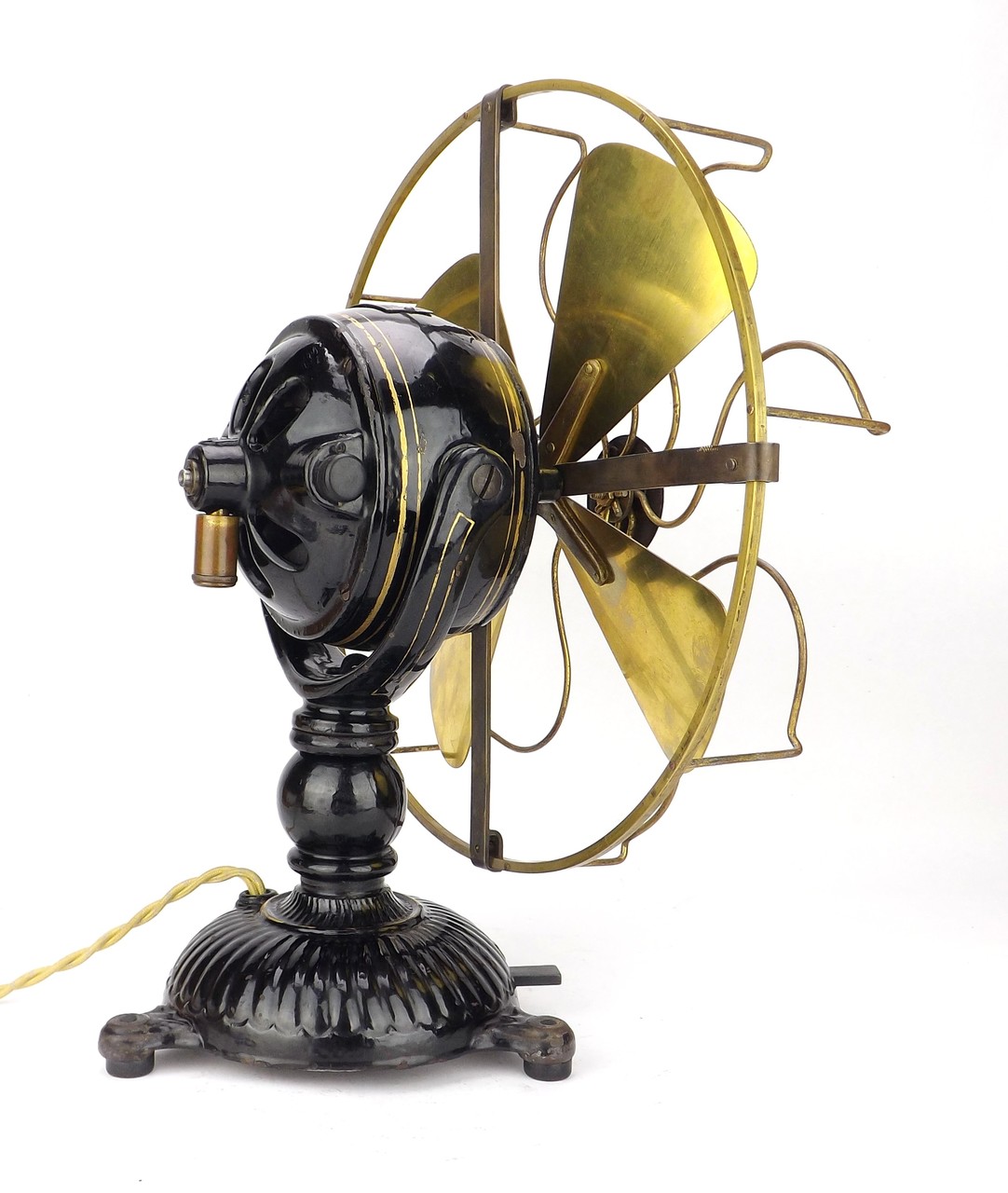 Rare 1906 Ornate/Tab Based 12" Diehl 110V DC Desk Fan - Antique Fan ...
