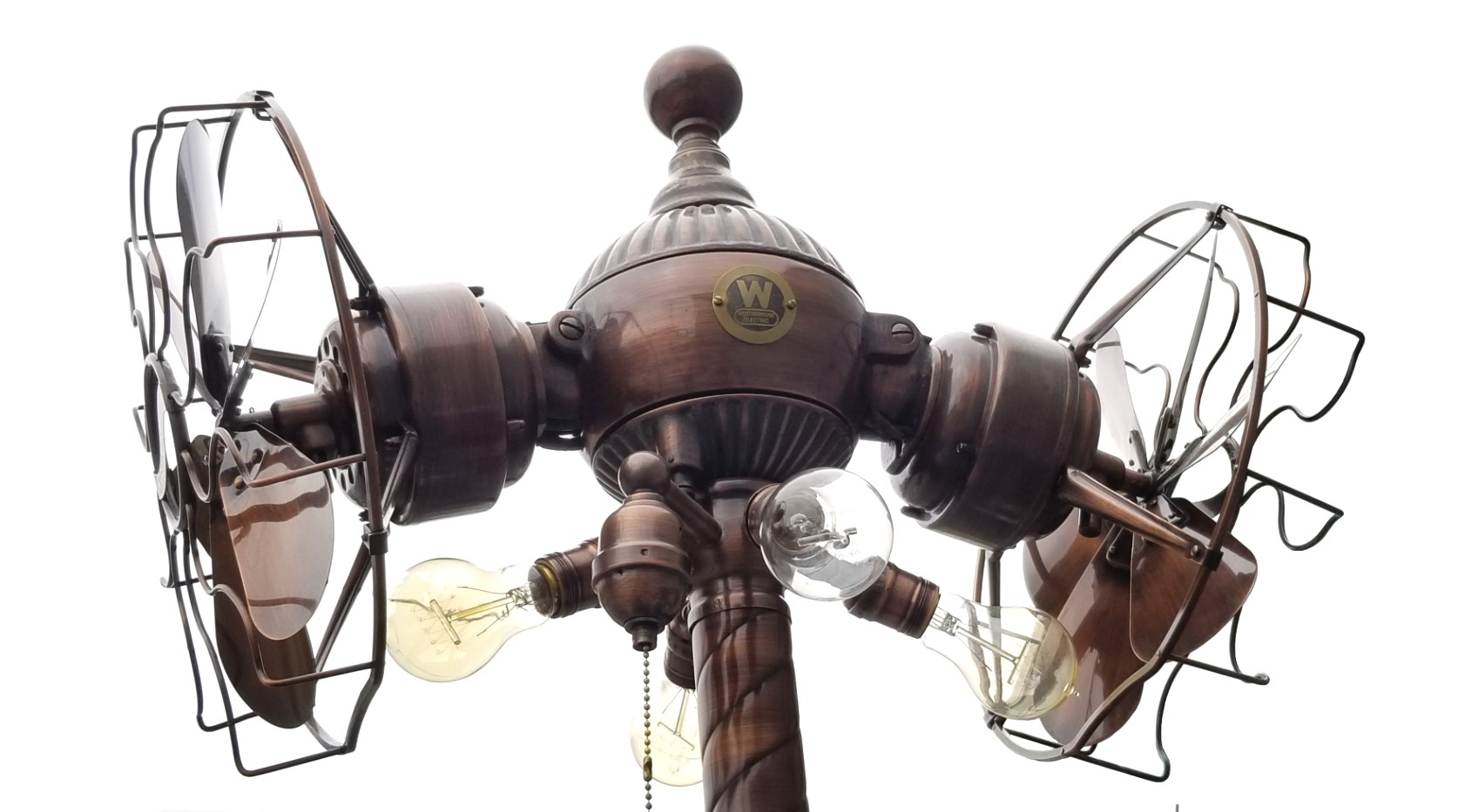 Westinghouse Column Gyro Fan Restored Brushed Copper - Antique Fan ...