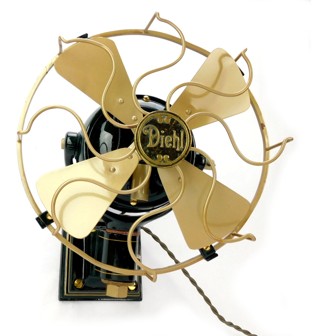 Circa 1908 Diehl "Pullman" Wall Mount 32 Volt DC Fan - Antique Fan ...