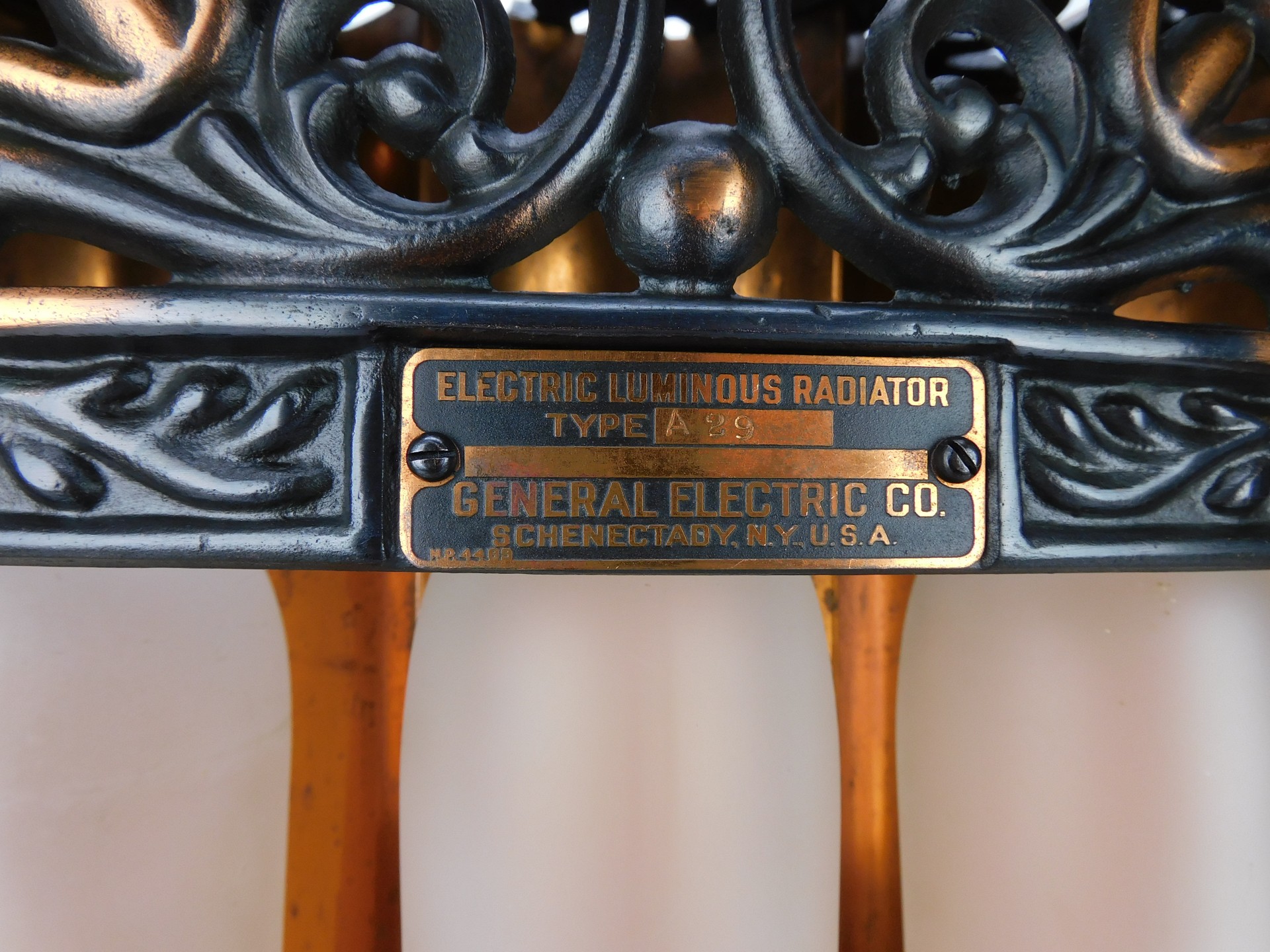 GE Copper Oxide Luminous Radiator Flat Top - Antique Fan Supply Co