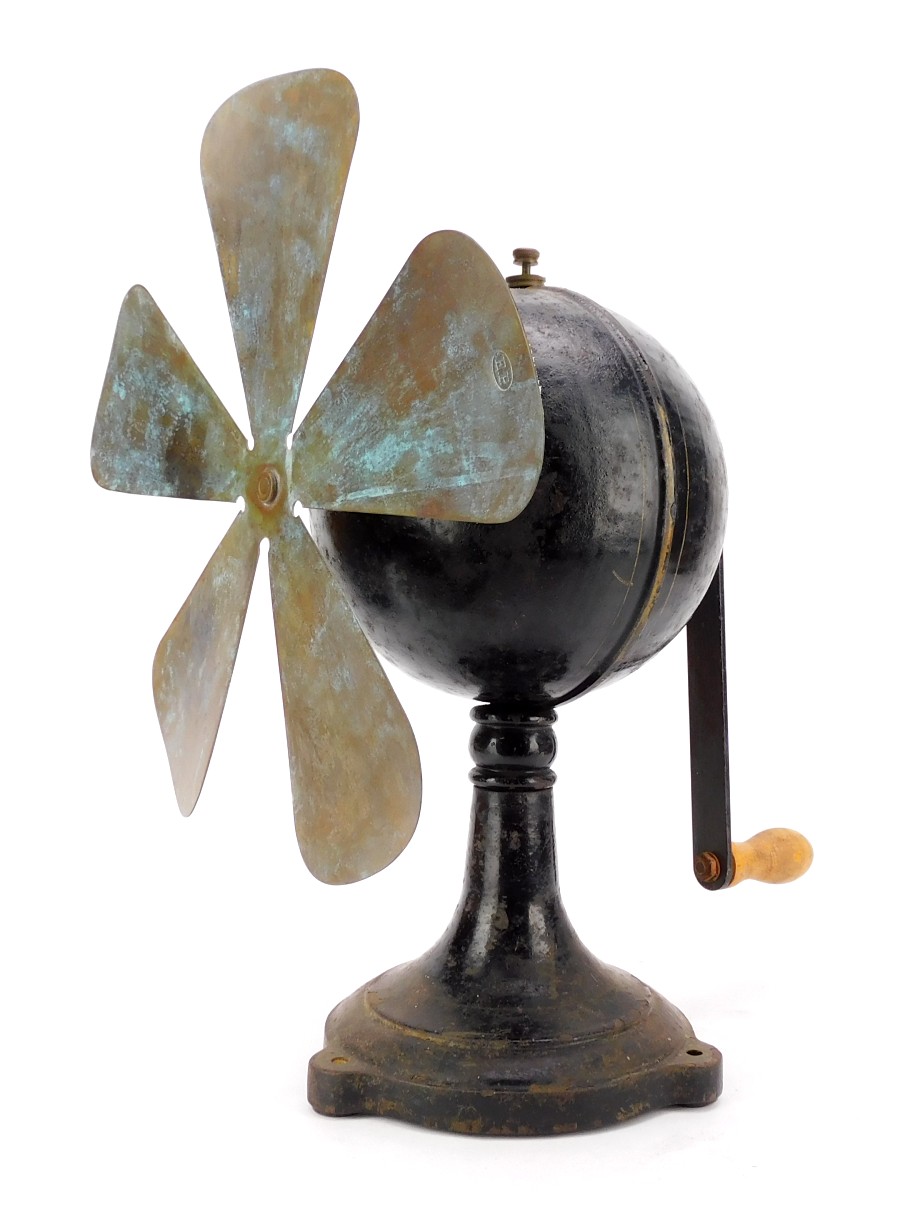 Rare 1800's 5 Blade German Ball Motor Clockwork Windup Fan - Antique ...