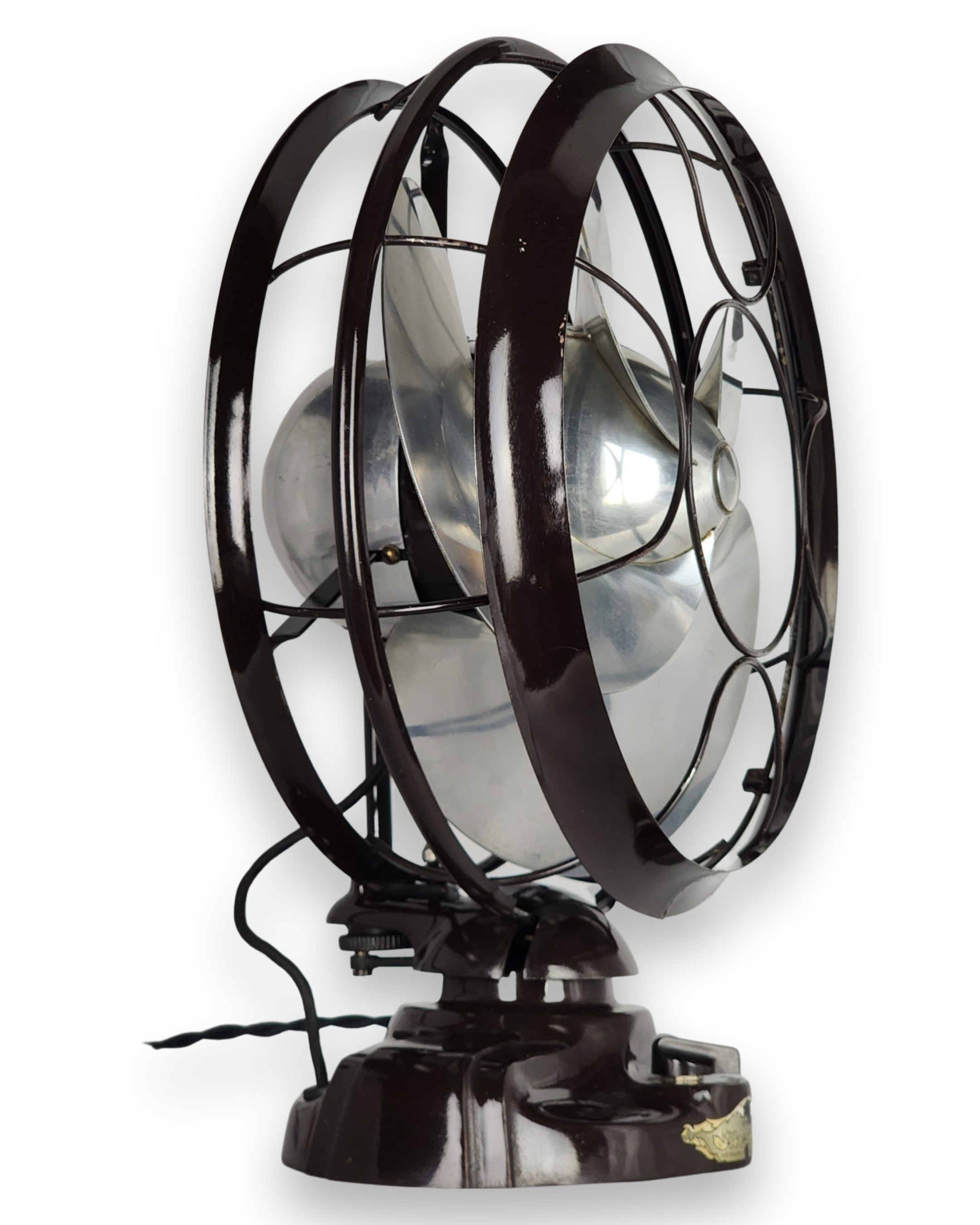 Circa 1934 All Original 12" Silver Swan Art Deco Oscillating Desk Fan ...