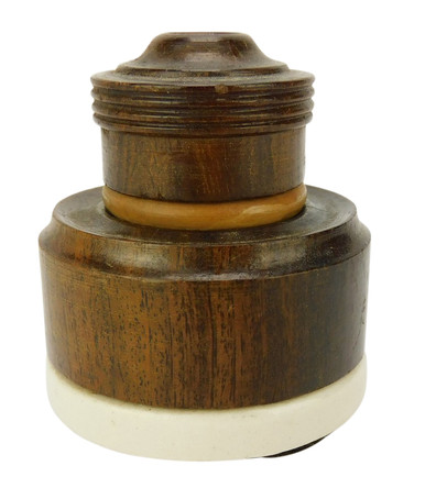 Early GEC Wood Porcelain Electric Plug Socket - Antique Fan Supply Co