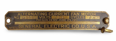 Original Hunter Fan & Motor Co. Badge/Tag No. 93273