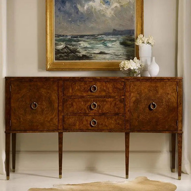 Modern History Concave Walnut Inlay Buffet Ships Free