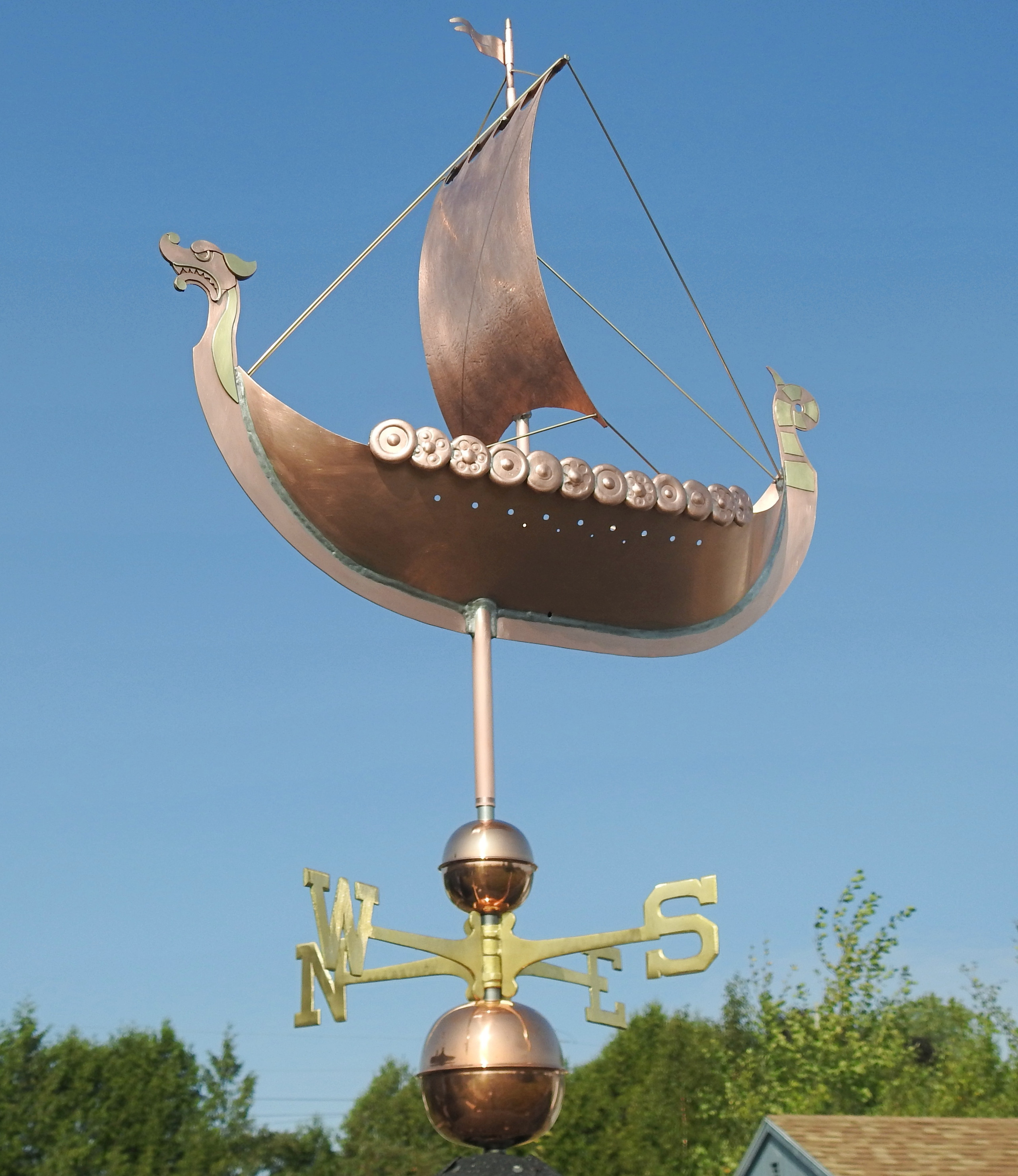 Large Viking Ship Weathervane Eastcoast Weathervanes