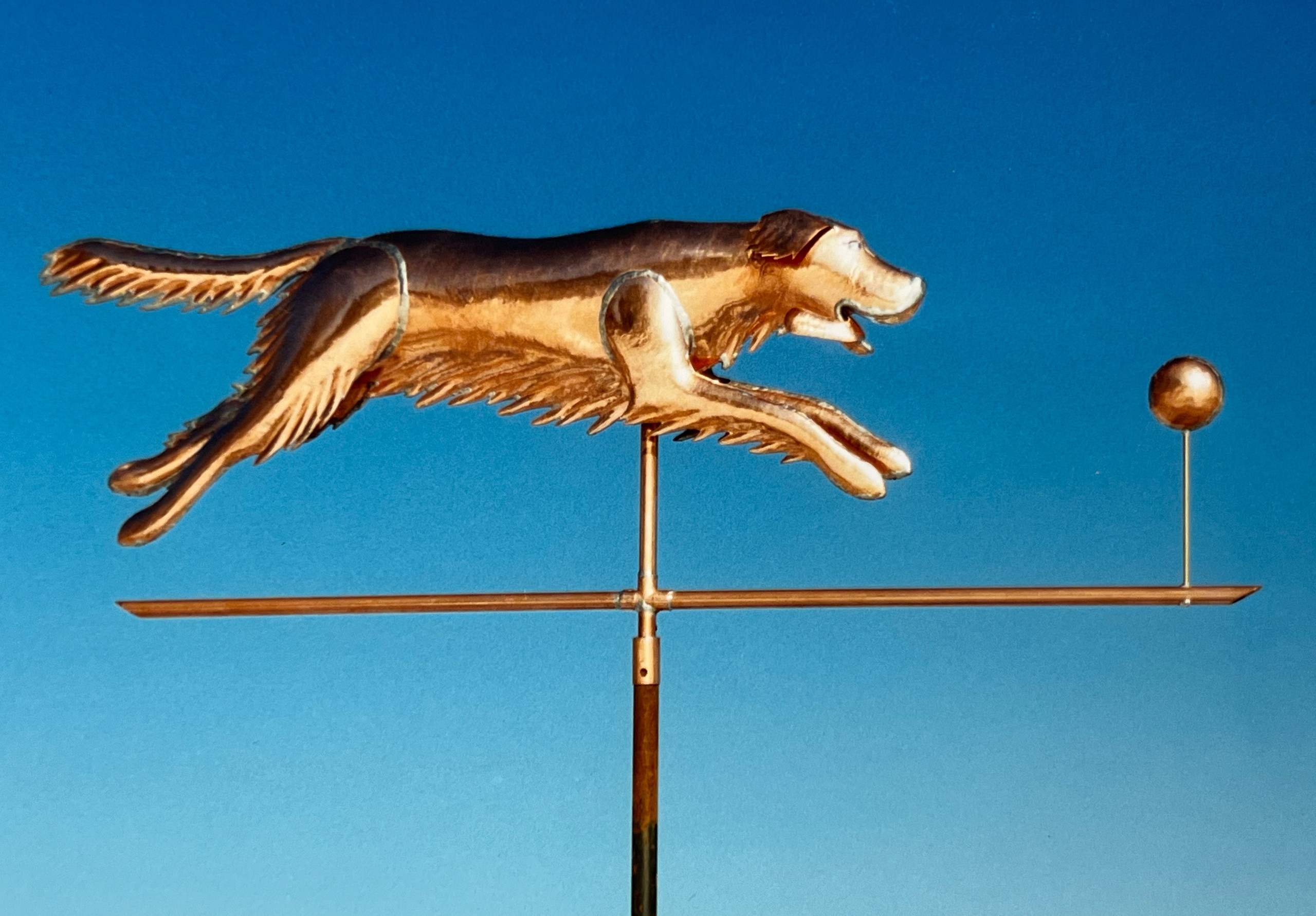 Golden Retriever and Ball Weathervane Eastcoast Weathervanes