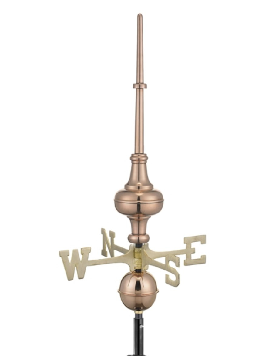 Wellington Finial w/ Brass Directionals Eastcoast Weathervanes