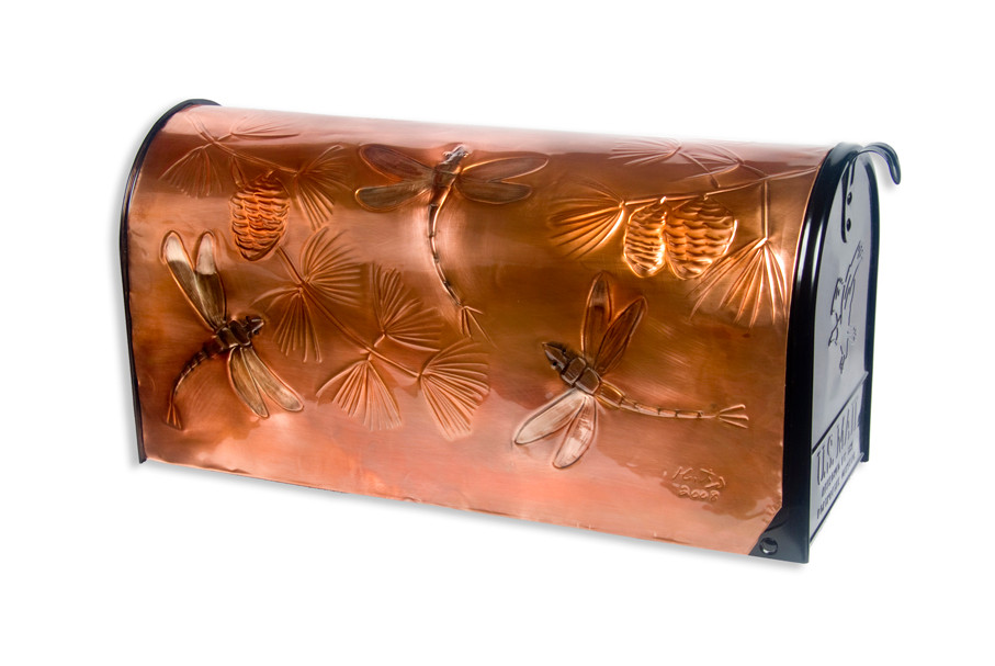 Rural Pine Trees Copper Mailbox Eastcoast Weathervanes