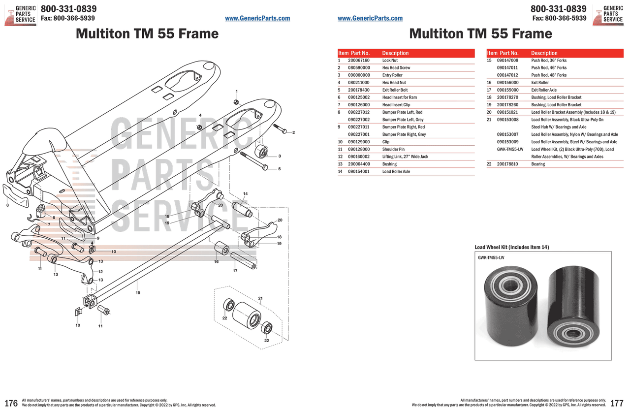 *Multiton TM 55 Frame - Generic Parts Service