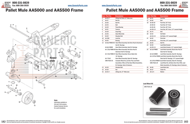 *Pallet Mule AA5000 & AA5500 Frame - Generic Parts Service