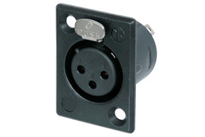 Neutrik NC3FP-B-1 Short 3-Pin Female XLR Panel Mount Connector, Black ...