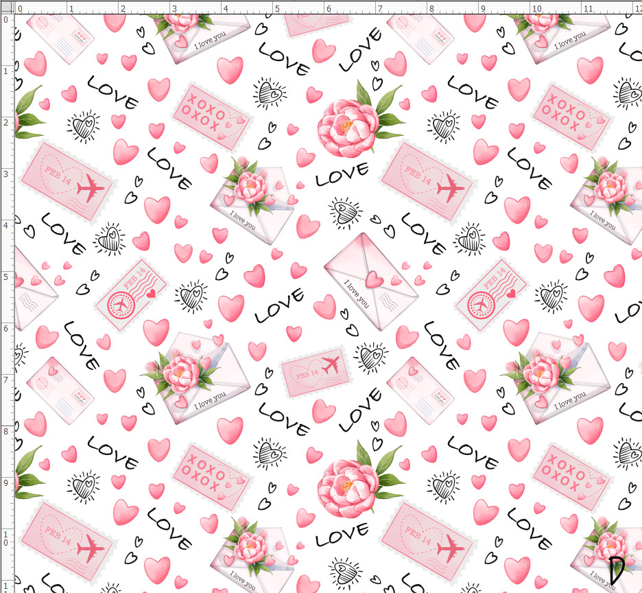 VAL193 - Valentine Love Letters - Modern Fox Fabrics