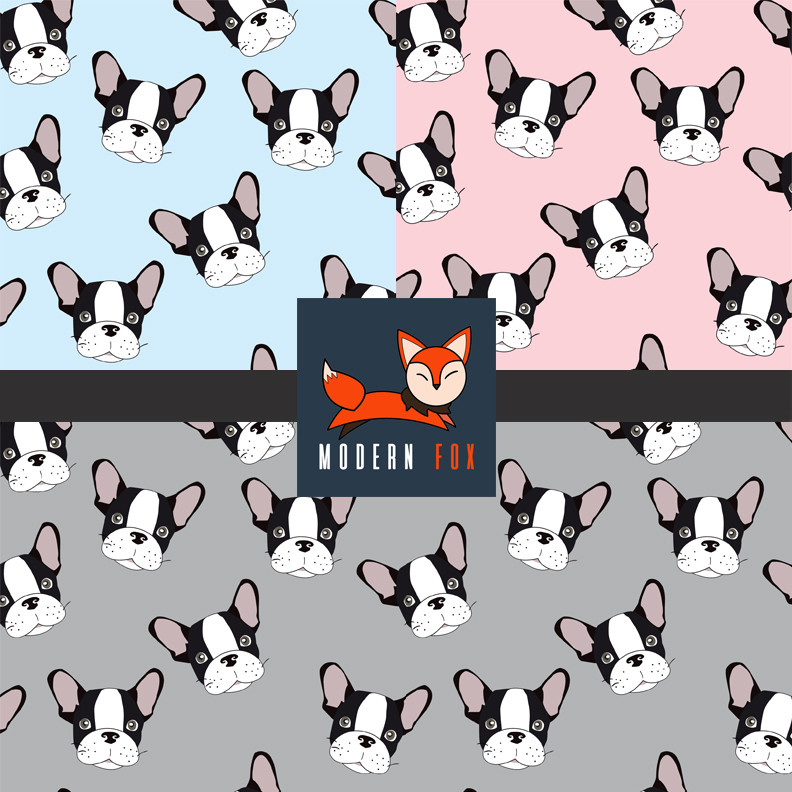 DG52 - Adorable French Bulldog - Modern Fox Fabrics