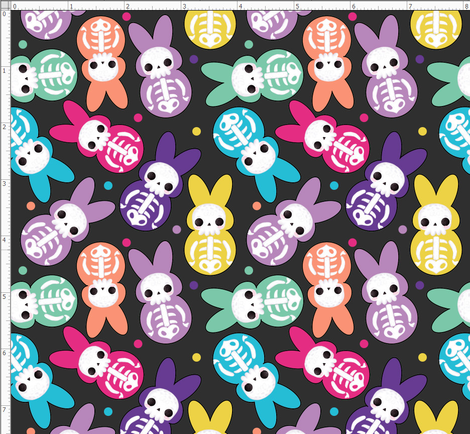 ET146 - Skeleton Peeps, Scary Haunted Easter Fabric, Easter Bunnies ...