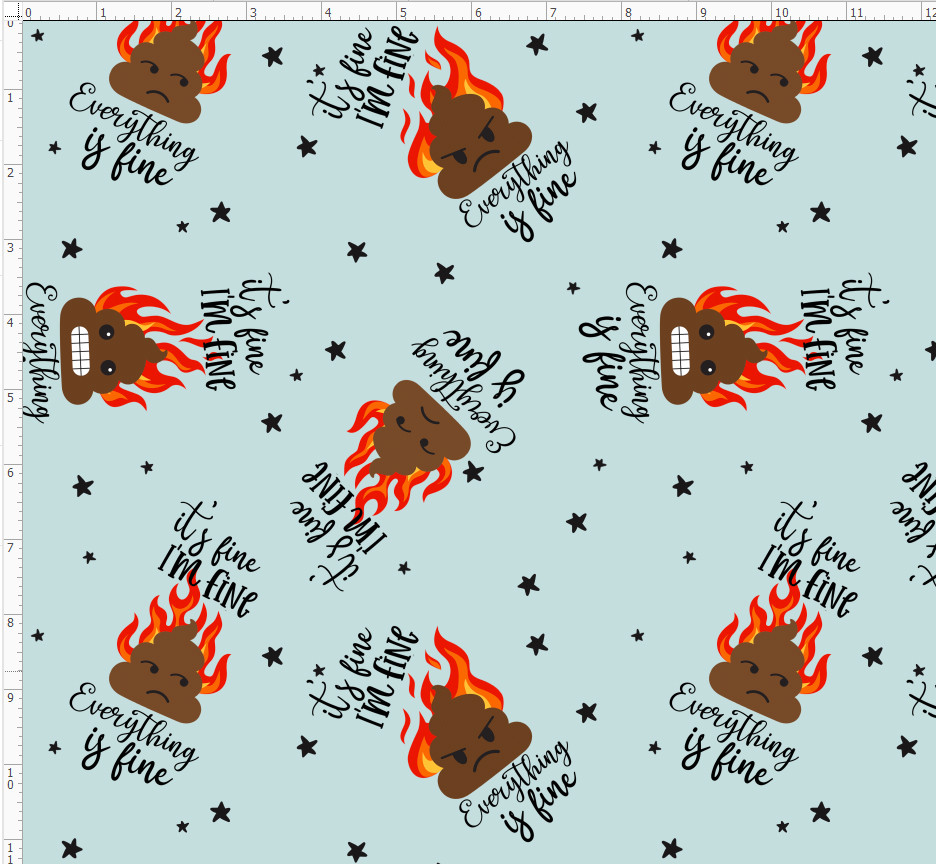 POO6 - Poop Emoji, It's Fine I'm Fine, Everything is Fine - Modern Fox ...