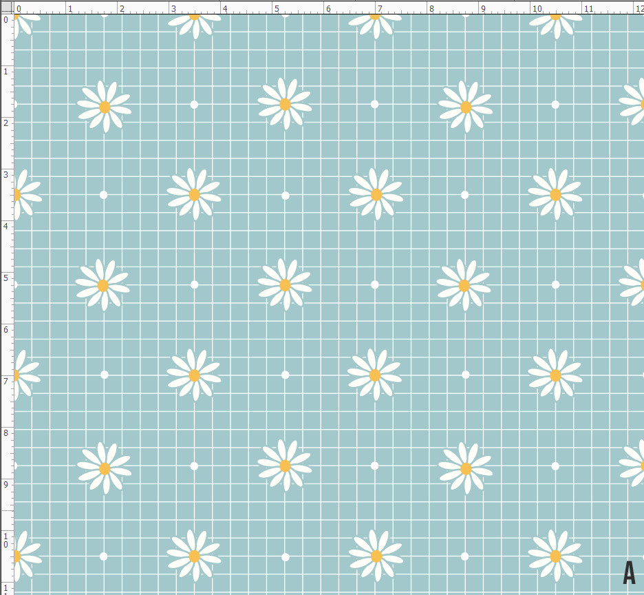 FLW297 - Plaid Pattern with Flower - Modern Fox Fabrics