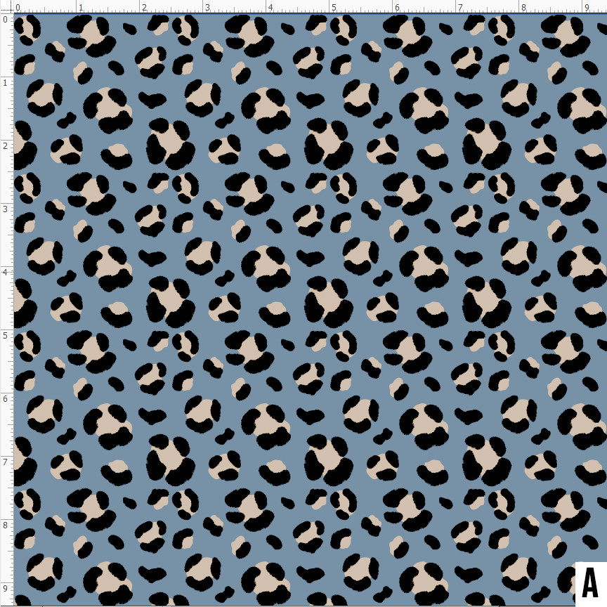 Red and blue Leopard (LEP14) - Modern Fox Fabrics