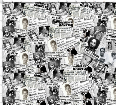 SRK3 - Serial Killer Newspaper Clipping - Modern Fox Fabrics