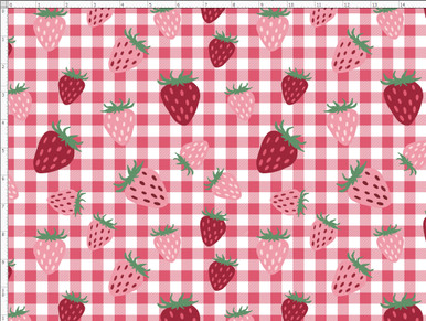 Strawberry Gingham (SB8) - Modern Fox Fabrics
