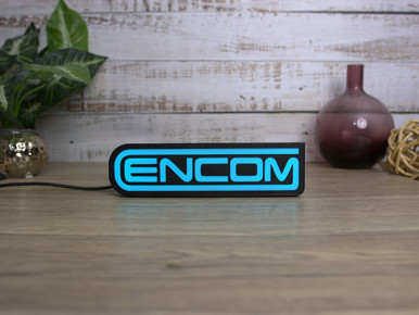 Encom LED USB Logo, Tron Movie Sign, 1980's Film Sign, Hot Toys, Flynns