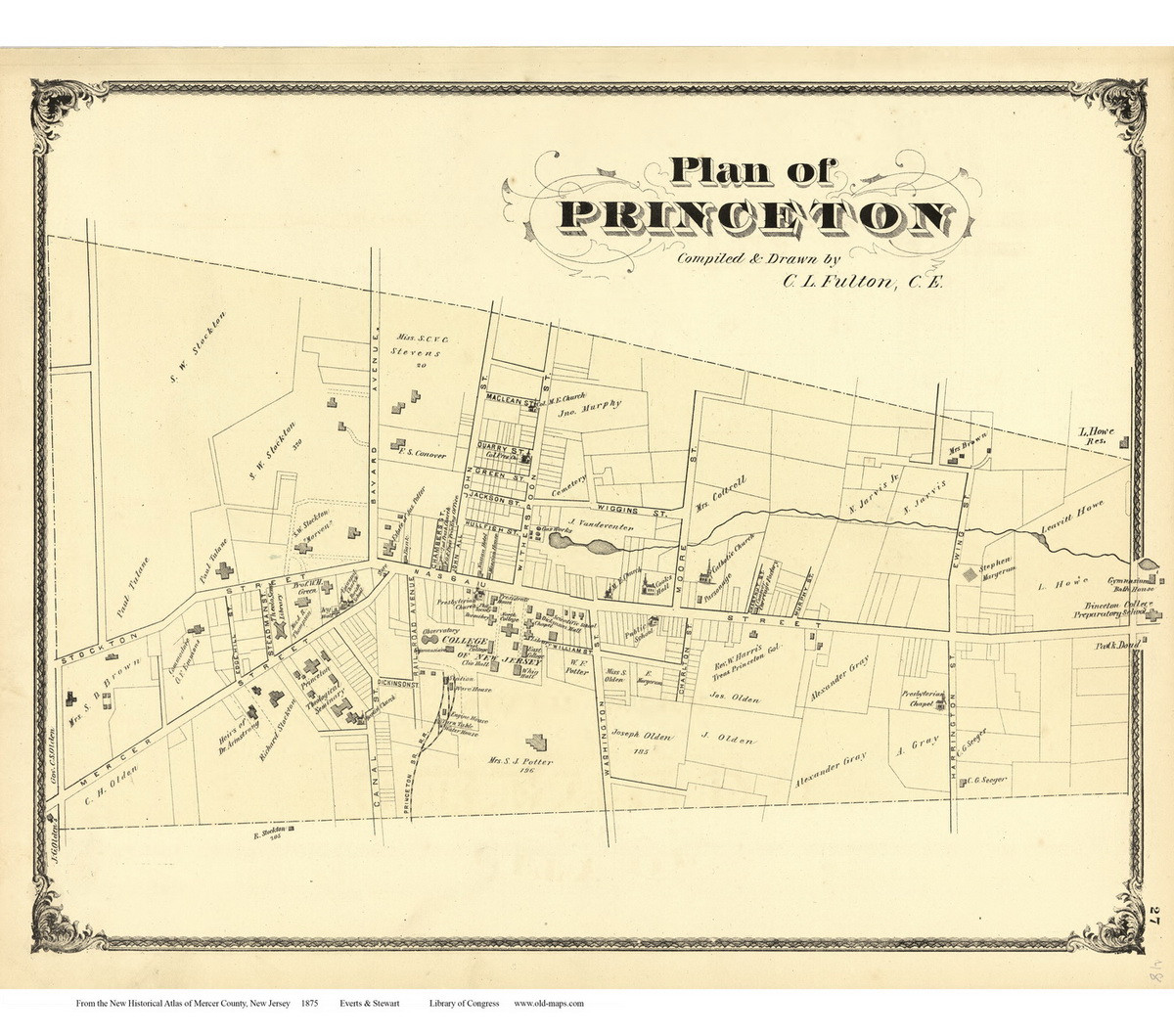 Princeton Map Princeton University New Jersey US PDF Vector Map: Extra
