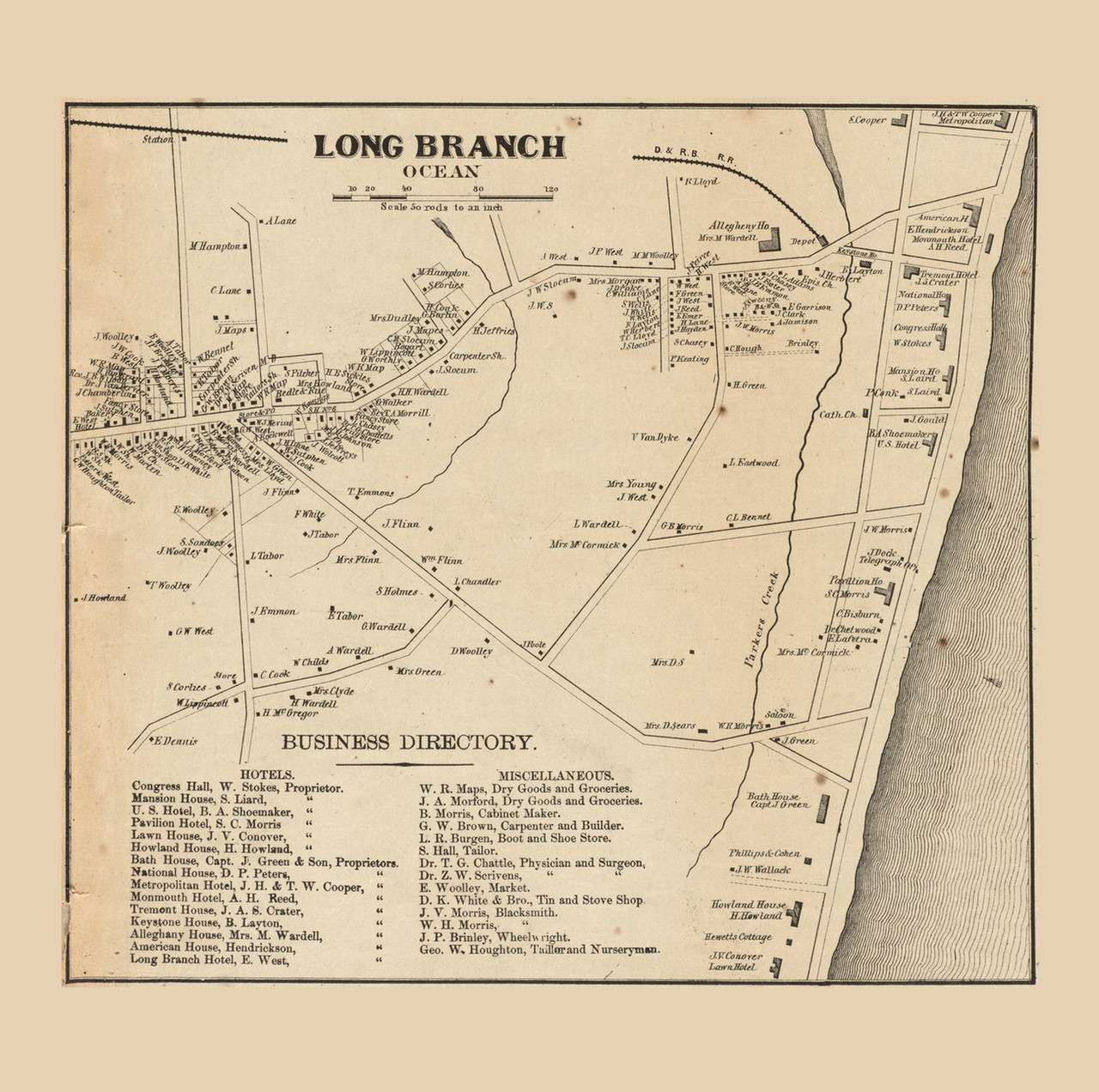 Branch Map Long Old Maps Of Long Branch, New Jersey