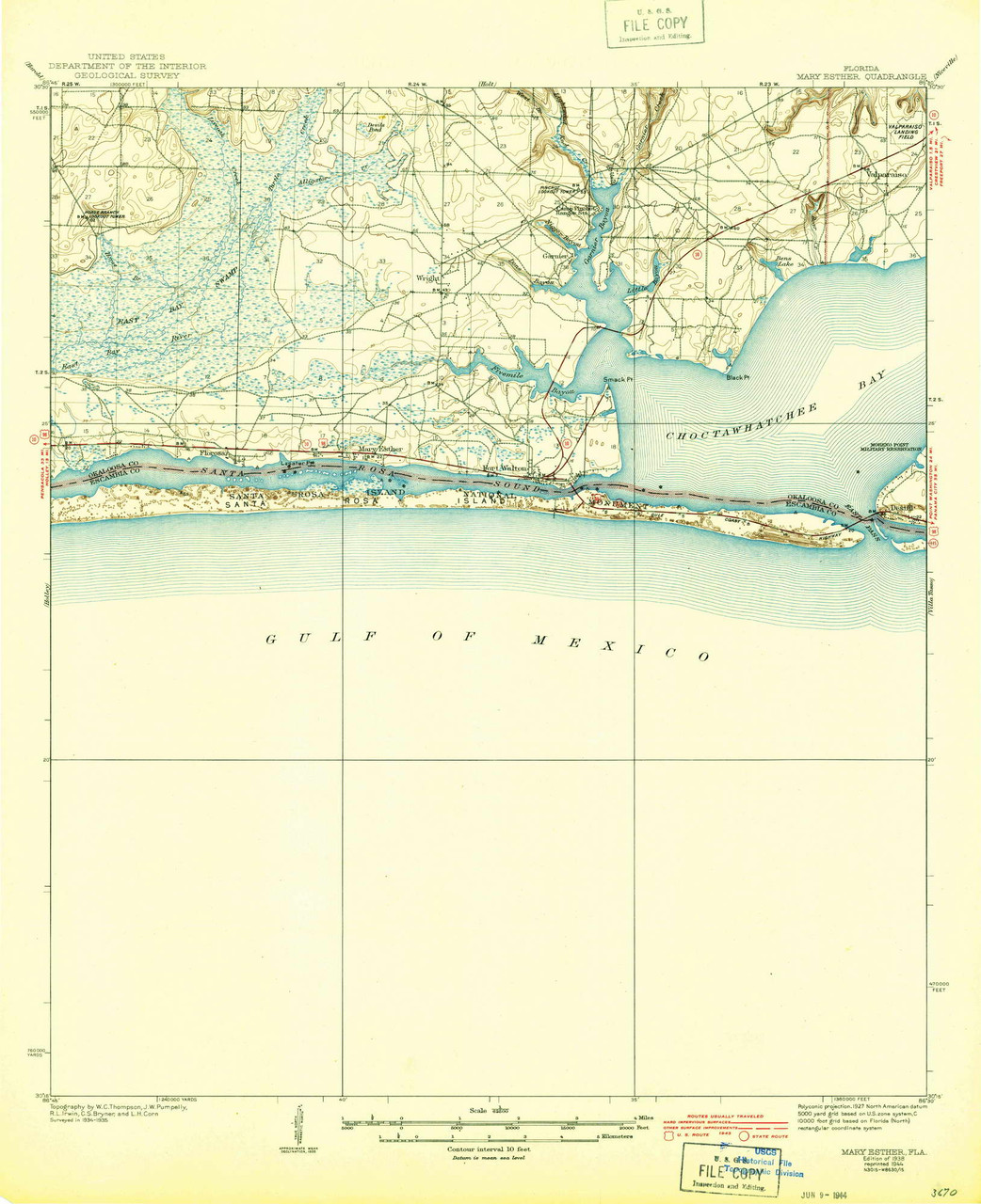Esther Florida Map Topographical Map Mary Esther Florida Quad USGS