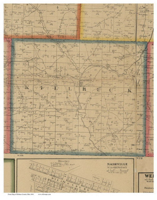 Killbuck, Ohio 1861 Old Town Map Custom Print - Holmes Co. - OLD MAPS