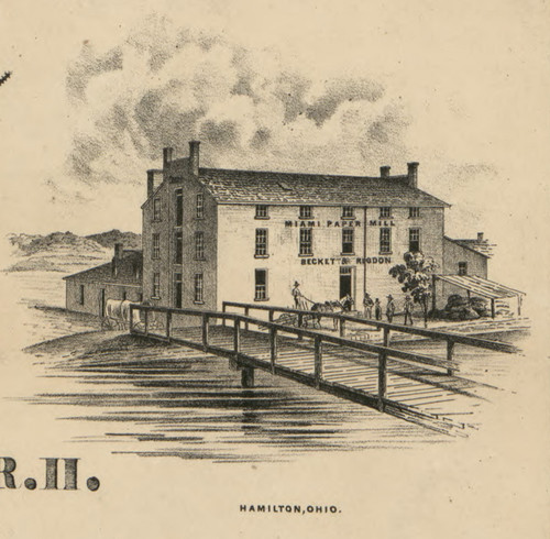 Miami Paper Mill - Butler Co., Ohio 1855 Old Town Map Custom Print ...
